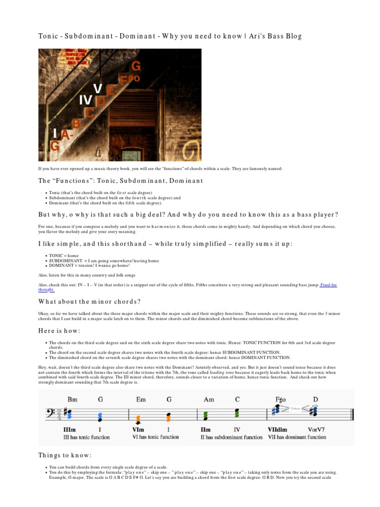 Understanding Tonic, Subdominant, Dominant | PDF | Chord (Music ...