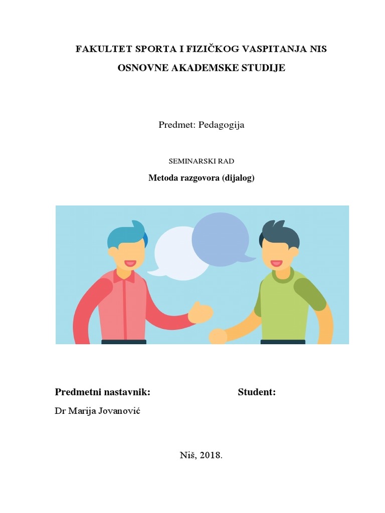 Metoda Razgovora (Dijalog) | PDF
