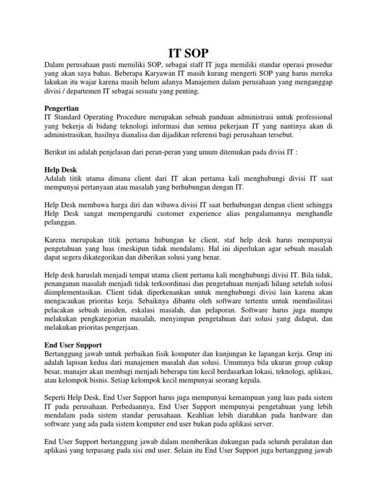 It Sop | PDF | Komputer
