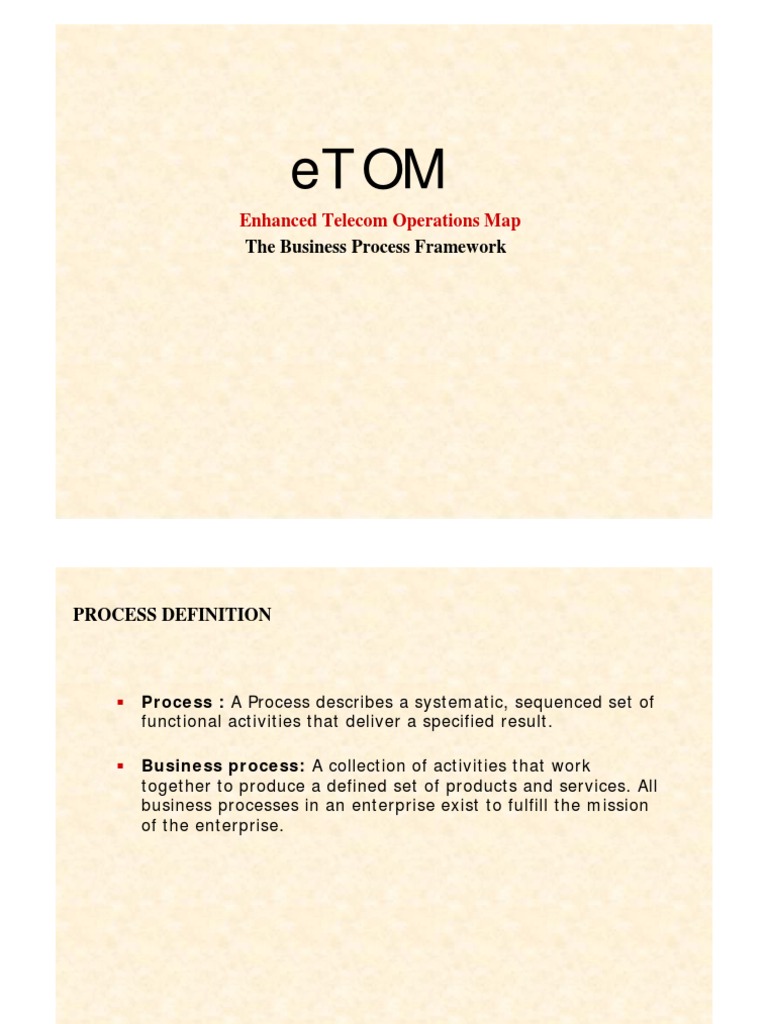 Enhanced Telecom Operations Map: The Business Process Framework | PDF ...