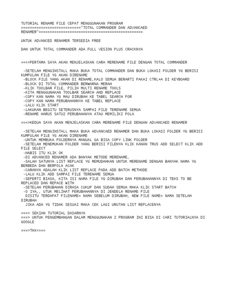 Tutorial Software TOTAL COMMANDER | PDF | Komputer