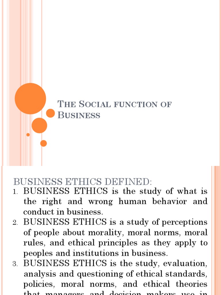 The Social Function of Business | PDF | Business Ethics | Morality
