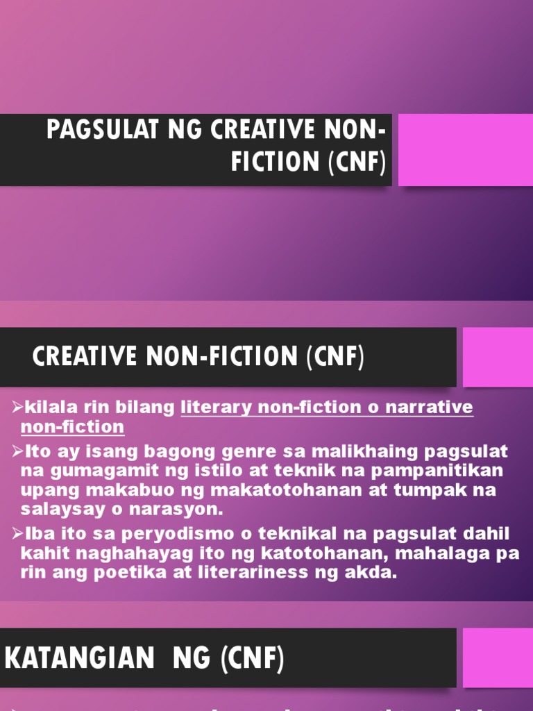 PAGSULAT NG CREATIVE NON-FICTION (CNF) | PDF