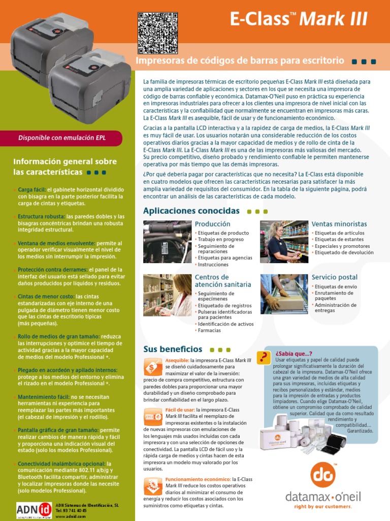 Catalogo Datamax E Class Mark III | PDF | Impresora (Computación) | Sistema operativo