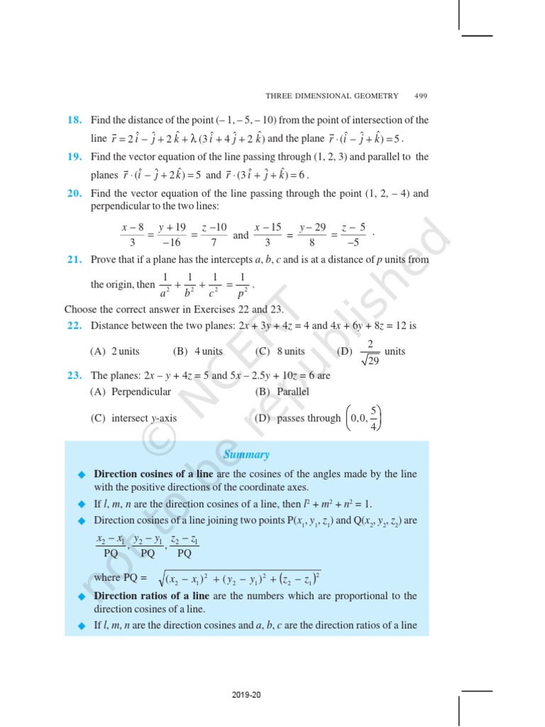 3D Summary | PDF | Line (Geometry) | Plane (Geometry)