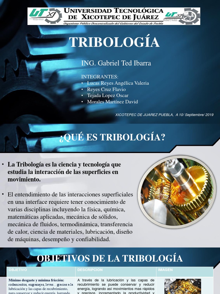 TRIBOLOGIA | PDF | Fricción | Rodamiento (Mecánico)