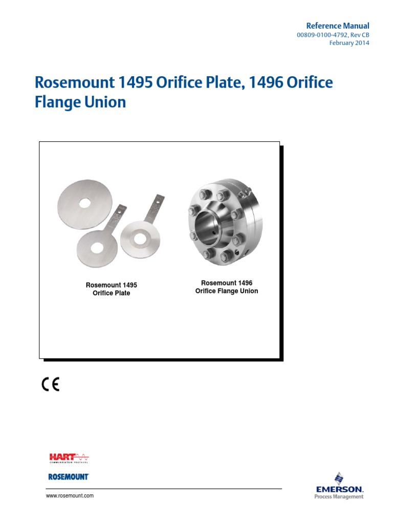 Manual Rosemount 1495 Orifice Plate 1496 Orifice Flange Union en 76098 ...