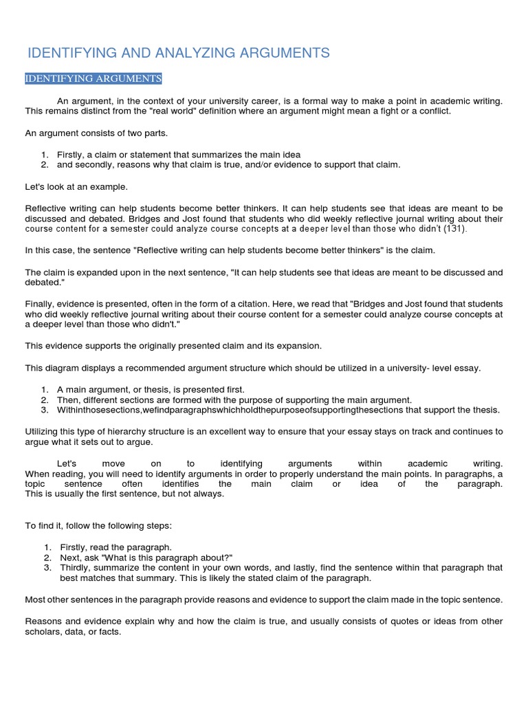 Identifying and Analyzing Arguments | PDF | Junk Food | Taxes