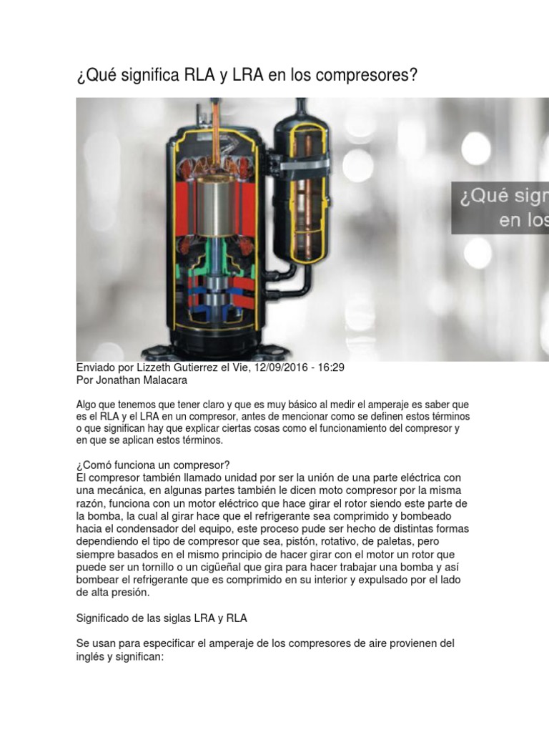 Lra y Rla en Compresores | PDF | Bomba | Tecnología energética