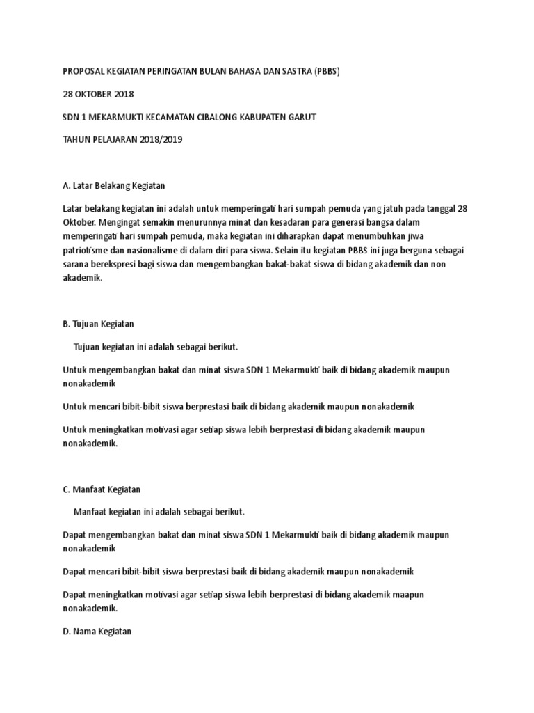 Kegiatan Bulan Bahasa | PDF