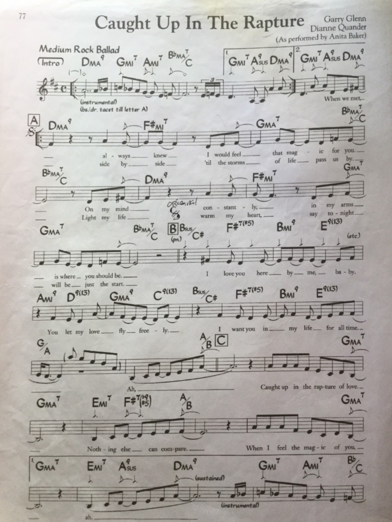 CAUGHT UP IN THE RAPTURE (Anita Baker) | PDF