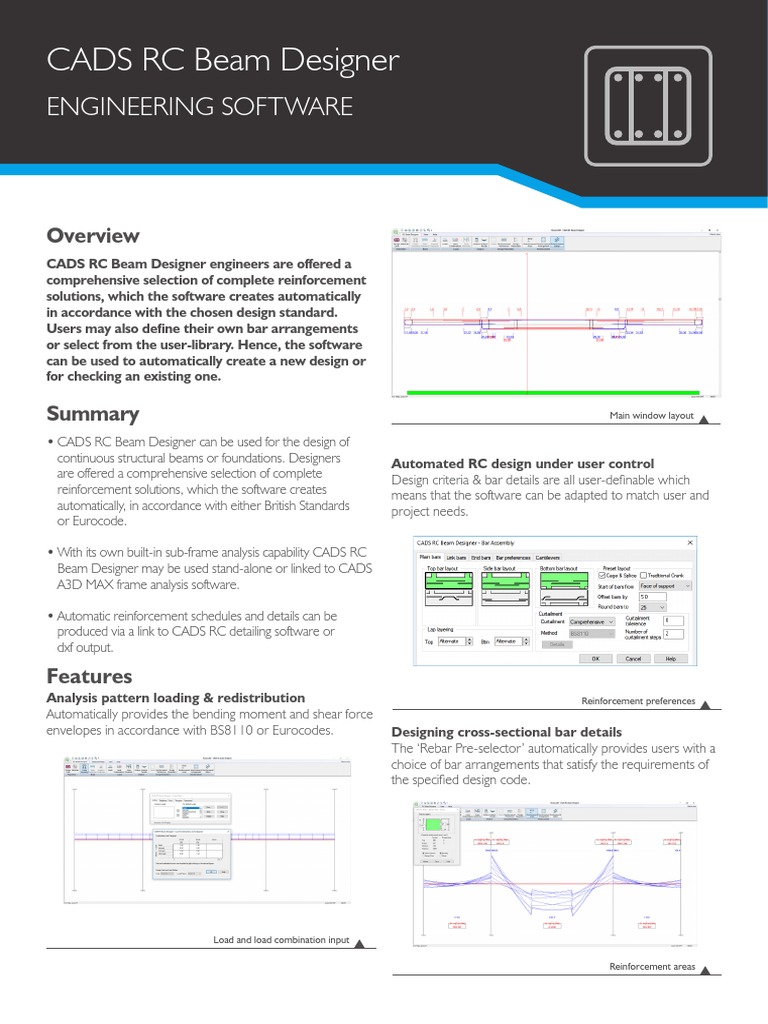 CADS RC Beam Designer | Download Free PDF | Computer Aided Design ...