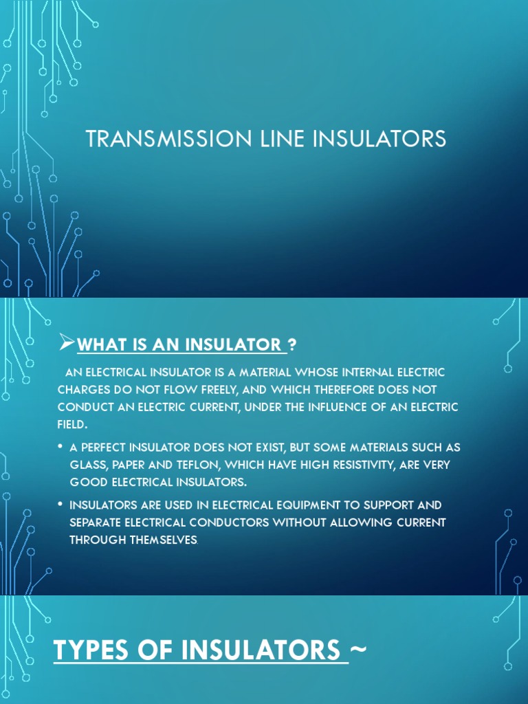 Transmission Line Insulators | PDF | Insulator (Electricity ...