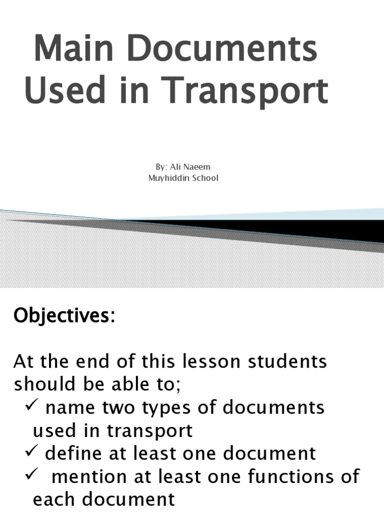 Main Documents Used in Transport | PDF | Bill Of Lading | Transport