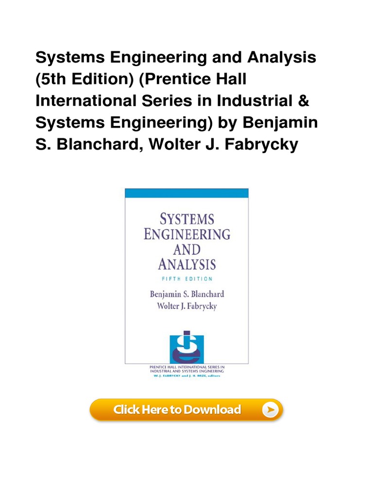 Systems Engineering and Analysis 5th Edi PDF | PDF