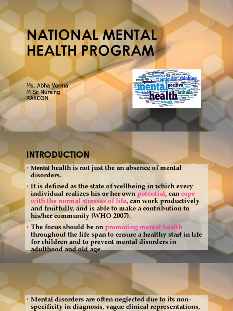 National Mental Health Program | PDF | Health Care | Mental Disorder