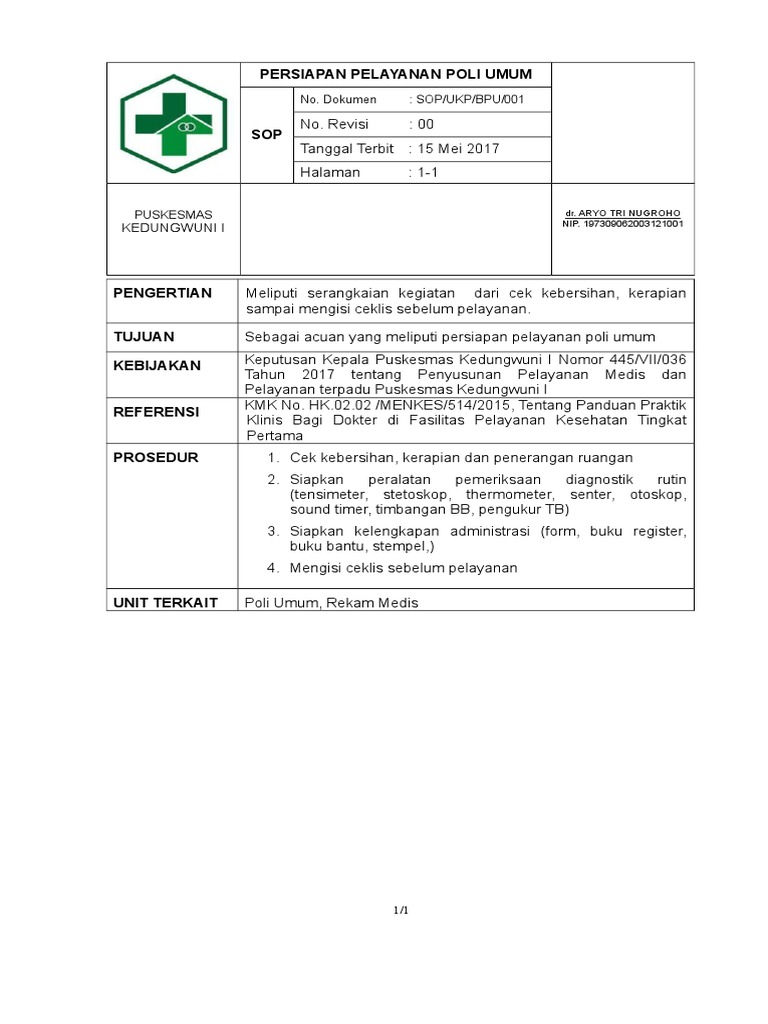 Persiapan Pelayanan Poli Umum | PDF | Pengembangan Diri | Kesehatan Holistik