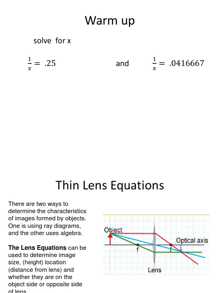 Lens Equations Lesson PPT | PDF | Teaching Methods & Materials