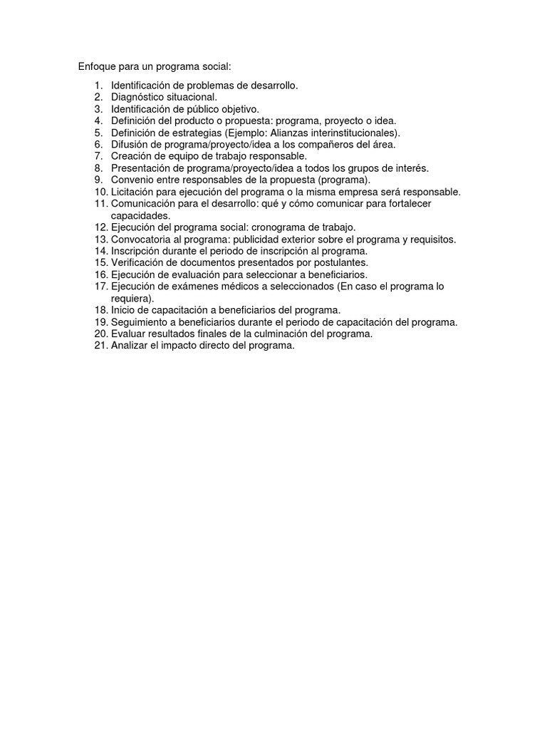 Etapas de Un Programa Social | PDF | Business