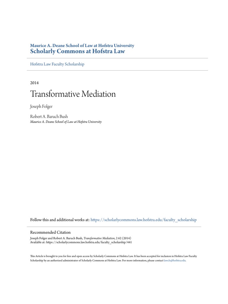 Understanding Transformative Mediation | PDF | Mediation | Empowerment