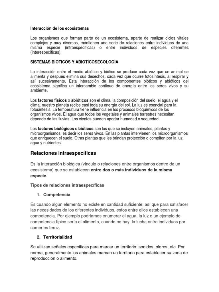 Interacción de Los Ecosistemas | PDF | Ecosistema | Suelo