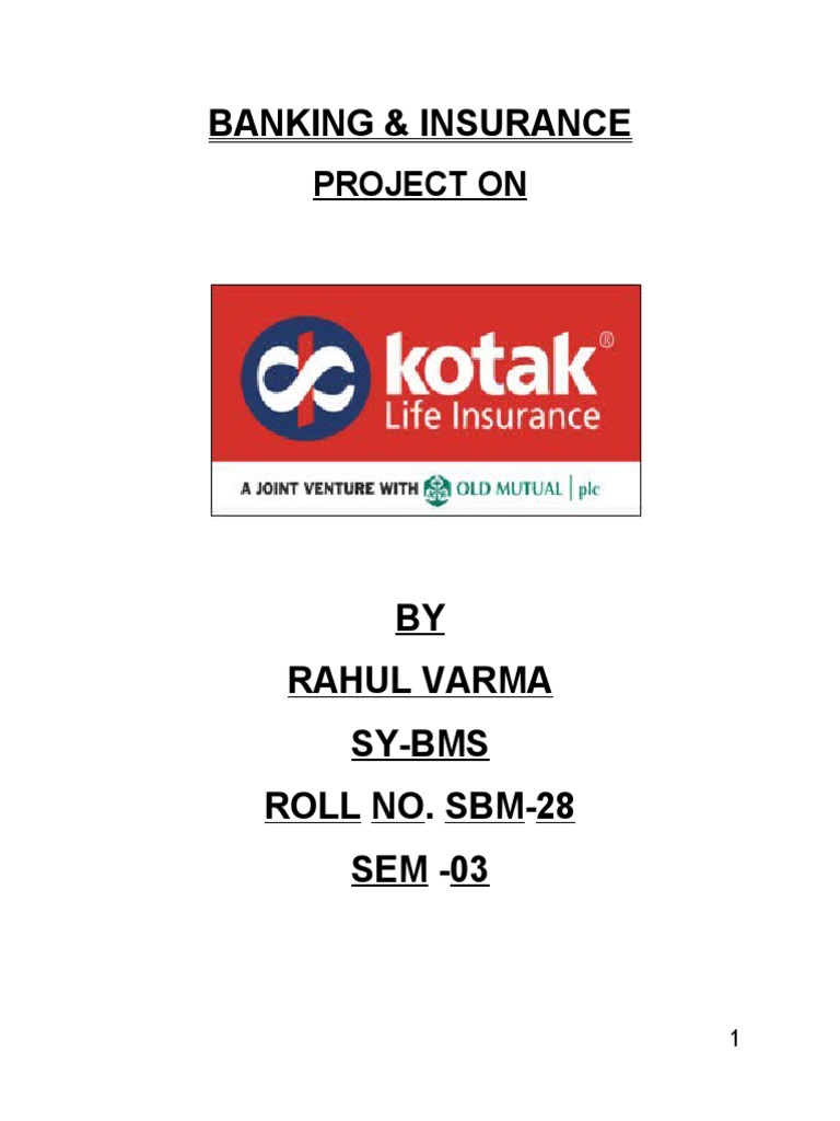 Banking & Insurance: Project On | PDF | Insurance | Life Insurance
