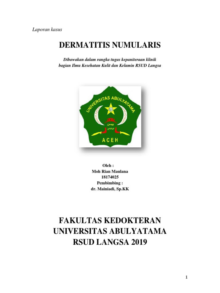 Laporan Kasus Dermatitis Numularis | PDF