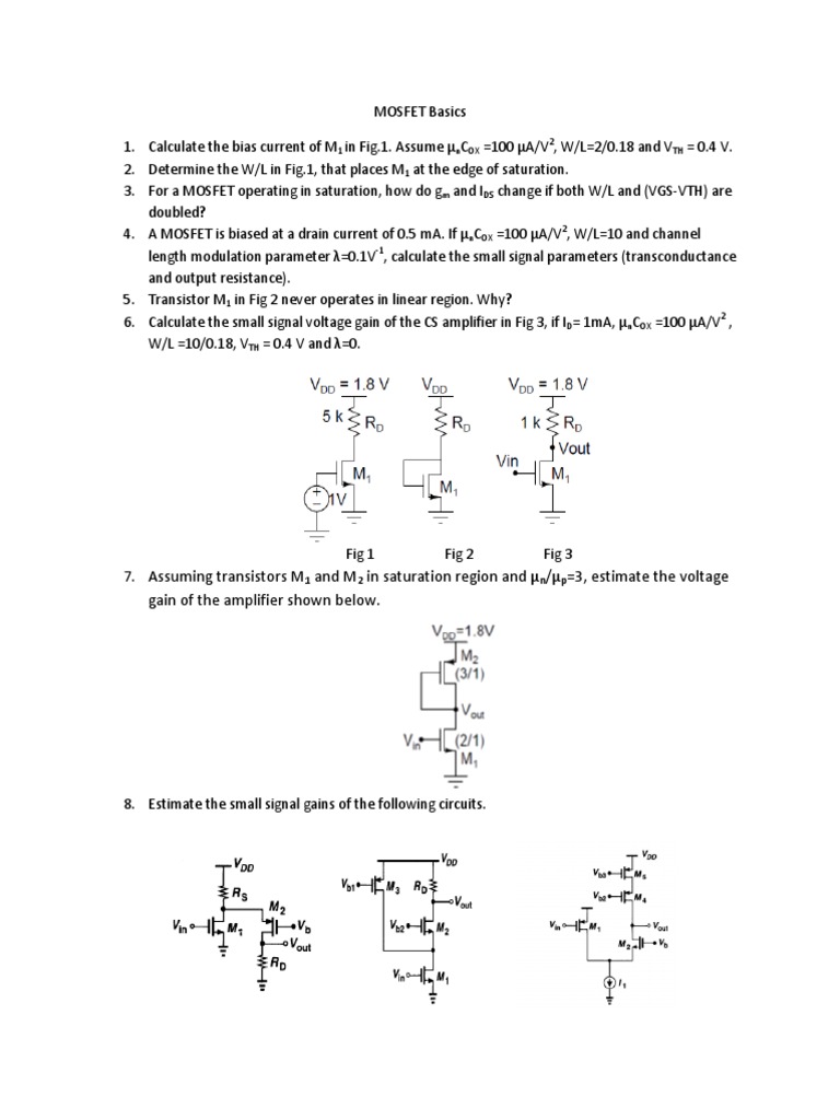 MOSFET Calculations for Engineers | PDF