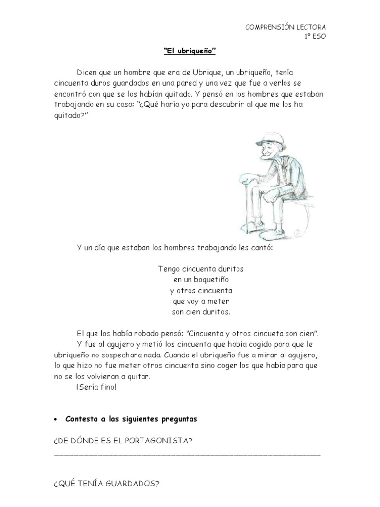 Comprension Lectora 1 Eso | PDF