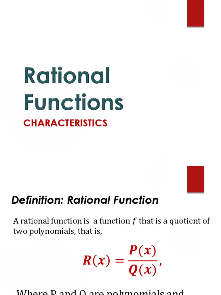 Rational Functions Characteristics | PDF | Asymptote | Function ...
