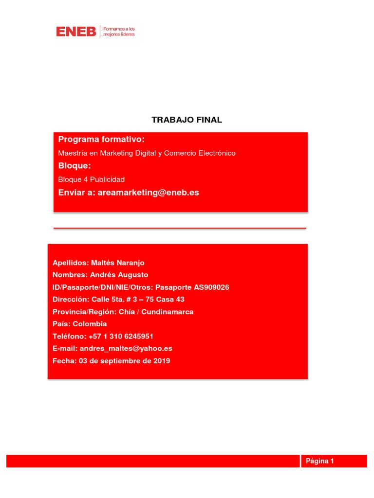 Trabjo Final de Publicidad ENEB | PDF | Publicidad | Marca