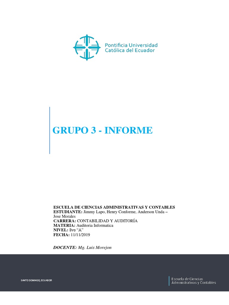 Informe sobre los fundamentos de la auditoría informática y los ...