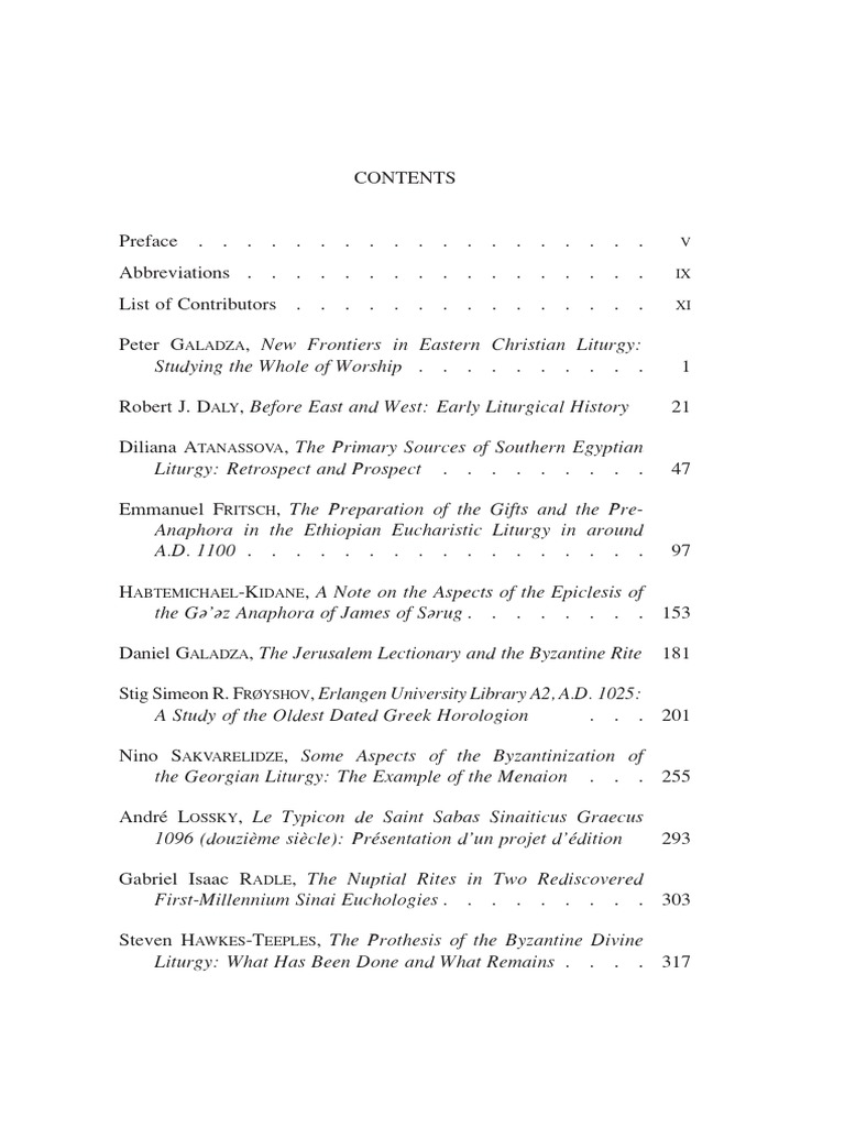 Exploring Eastern Christian Liturgy Through its Historical Development ...