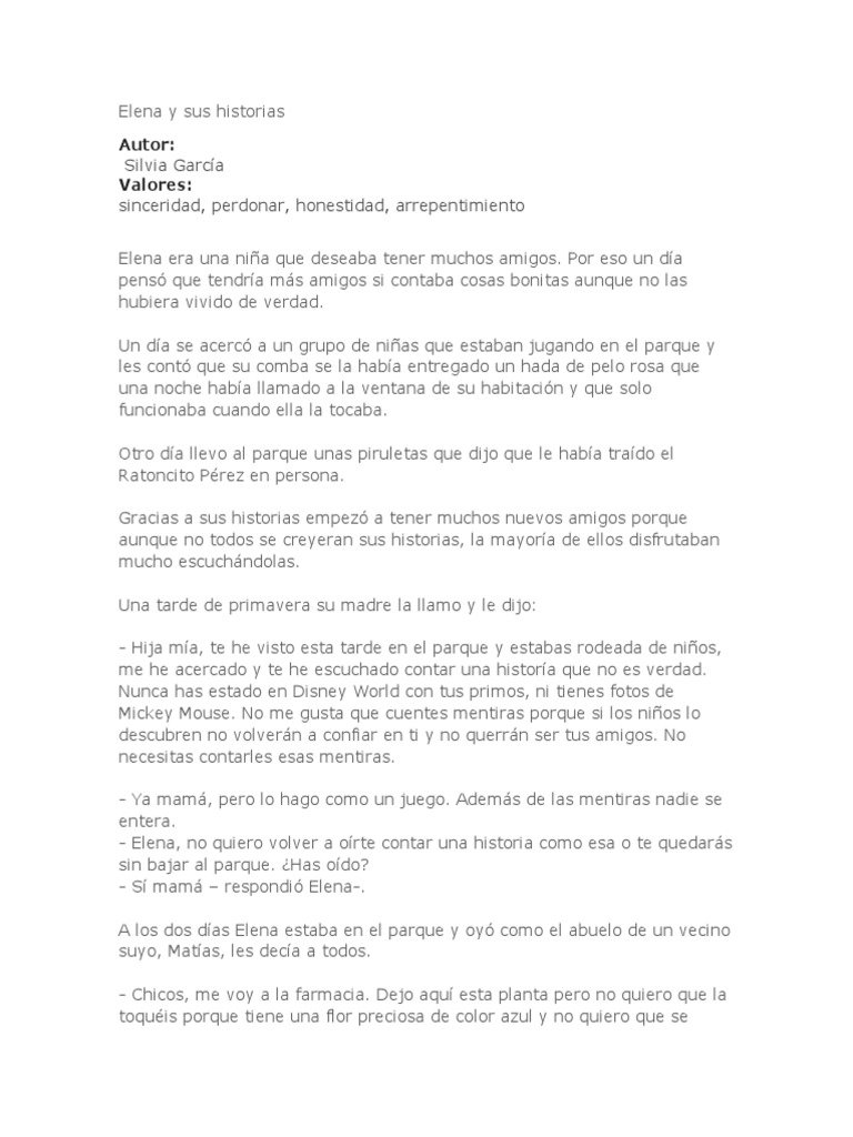 Elena y Sus Historias | PDF