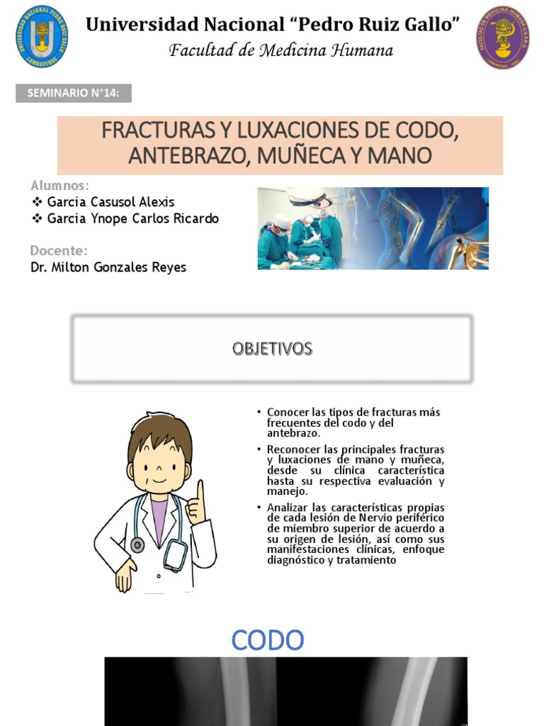Traumatologia Fractura De Codo Antebrazo Muñeca Mano Pdf Pdf Codo