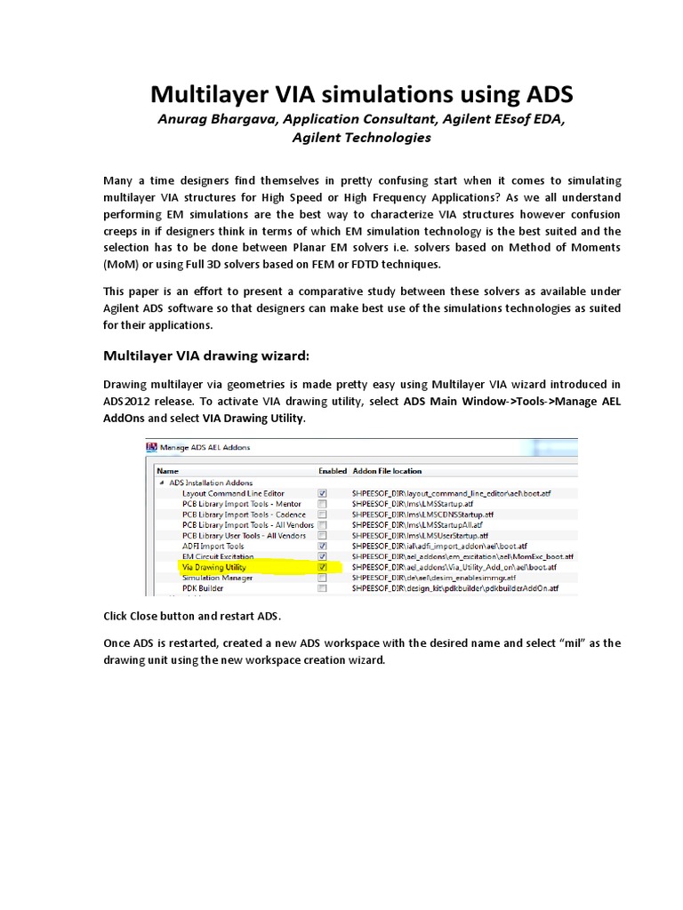Via Simulations Using Ads PDF | PDF | Finite Element Method | Simulation