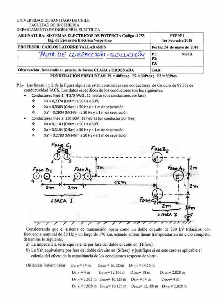 Solucion PEP-1 SEP Vesp 1ersem-2018 PDF | PDF | Energia electrica | voltaje