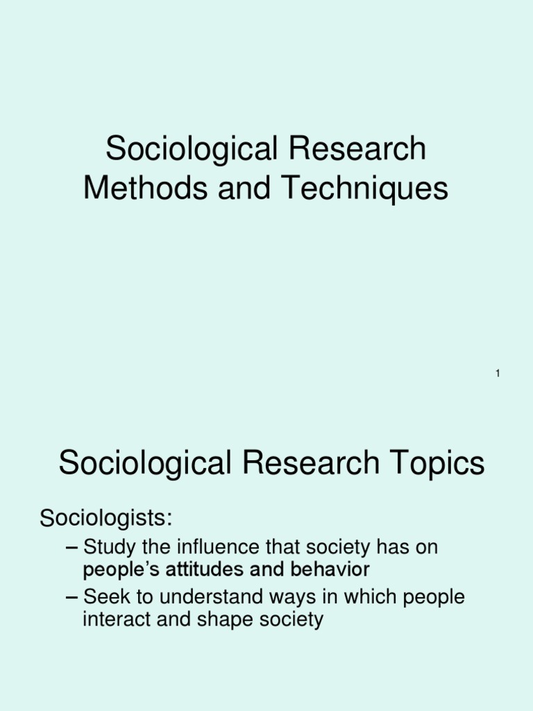 Sociological Research Methods | PDF | Scientific Method | Survey ...