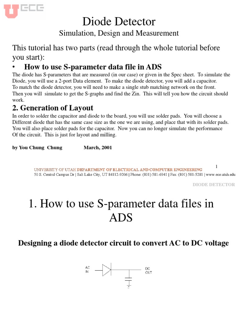 RF Diode Detector Design Guide | PDF | Electrical Network | Detector ...