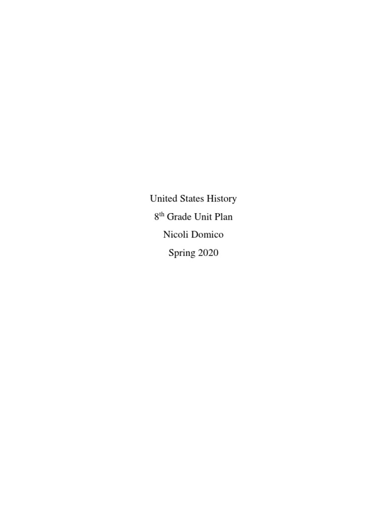 United States History - 8th Grade Unit Plan | PDF | American Revolution ...