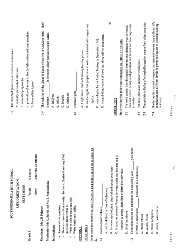Grade 8 Life Orientation PDF | PDF