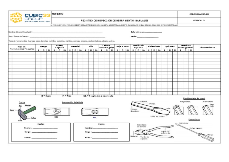 Cb33-Ssoma-For-055 Herramientas Manuales | PDF | Herramientas | Bienes manufacturados