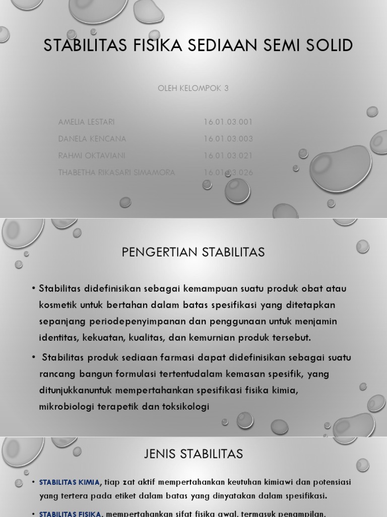 Stabilitas Fisika Sediaan Semi Solid | PDF