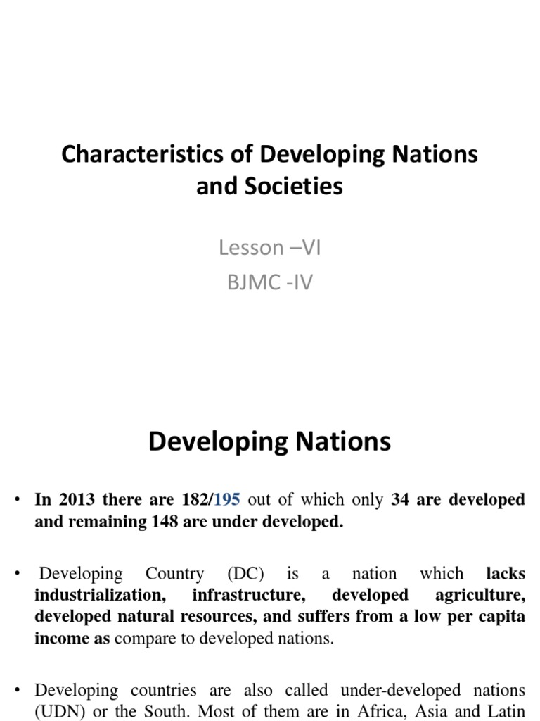 Characteristics of Developing Nations - PP | PDF | Developing Country ...