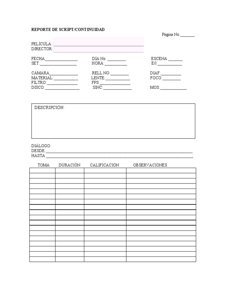 Reporte de Script PDF | PDF