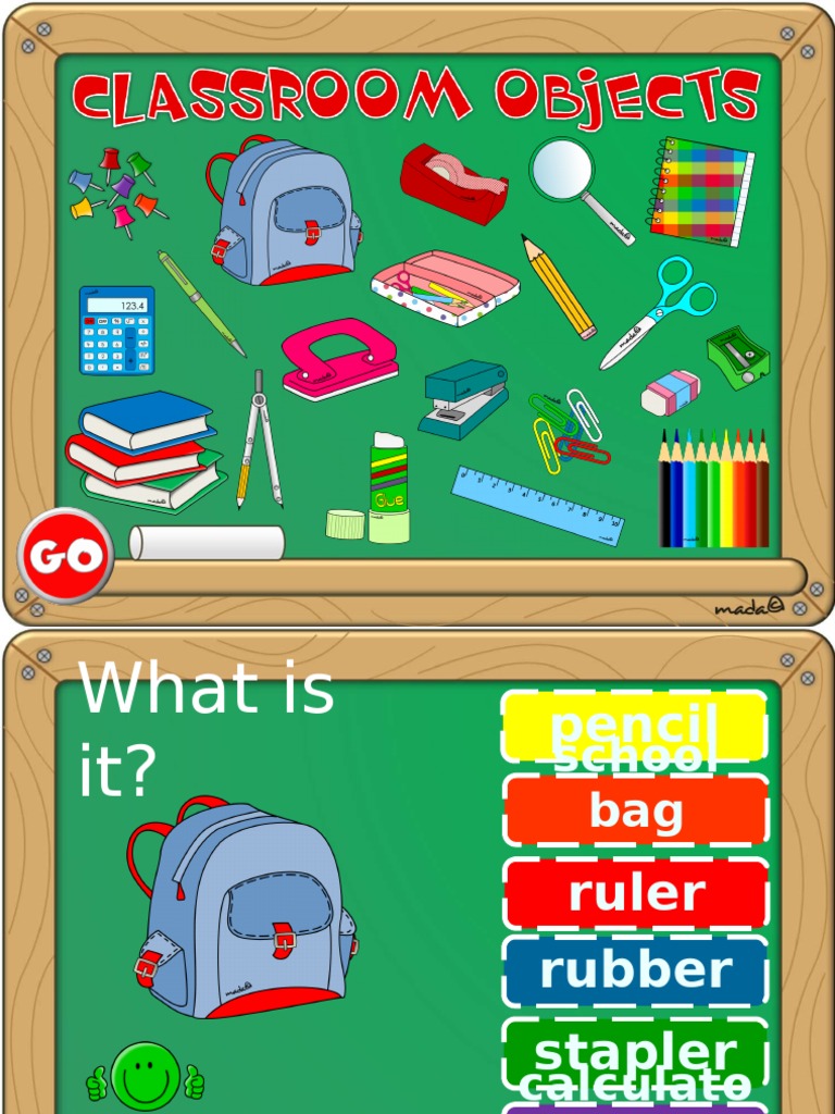 Classroom Objects Game Fun Activities Games Games Picture Description ...