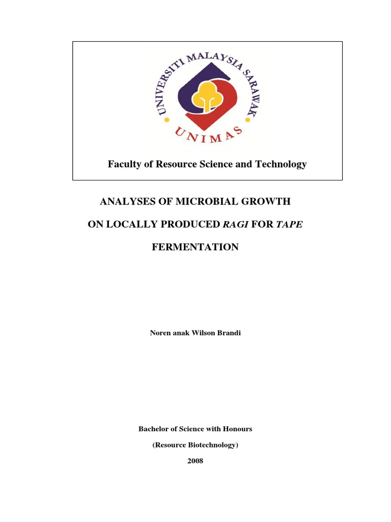Analyses of Microbial Growth On Locally Produced Ragi For Tape ...