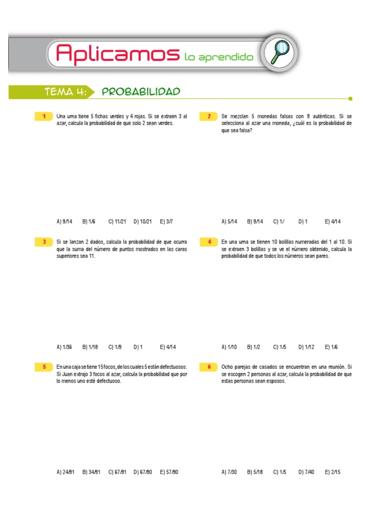 Ejercicios Probabilidades | PDF | Probabilidad | Probabilidades y estadísticas