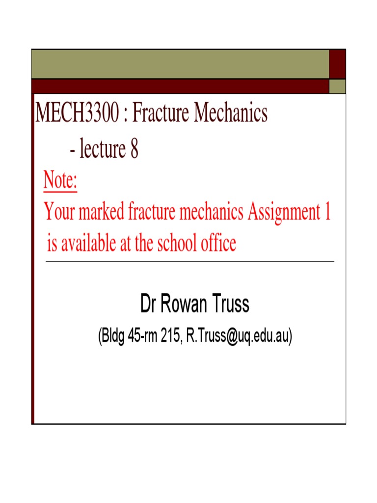 J PPT Lecture 8 PDF | PDF | Fracture | Fracture Mechanics