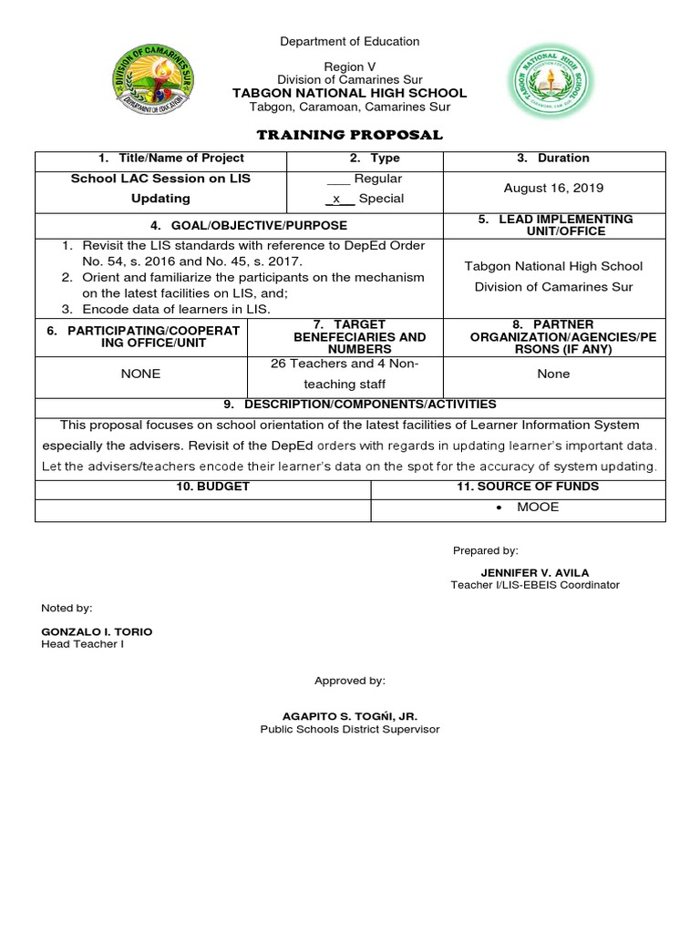 Project Proposal Lis | PDF | Learning | Business